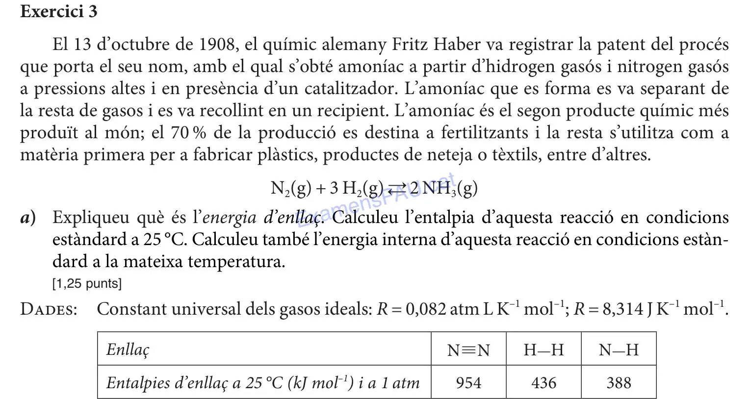 Termodinàmica | Química » Examens PAU